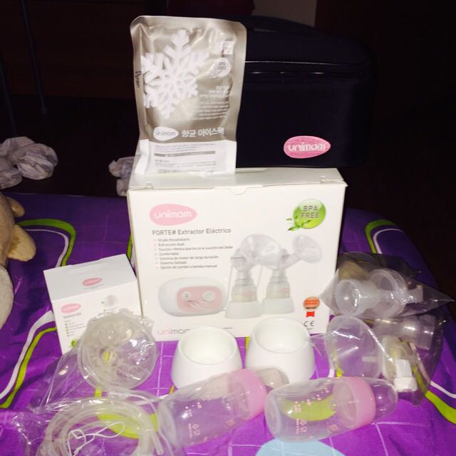 Unimom Forte Dual Electric Breast Pump Plus Cooler Bag, Babies & Kids ...