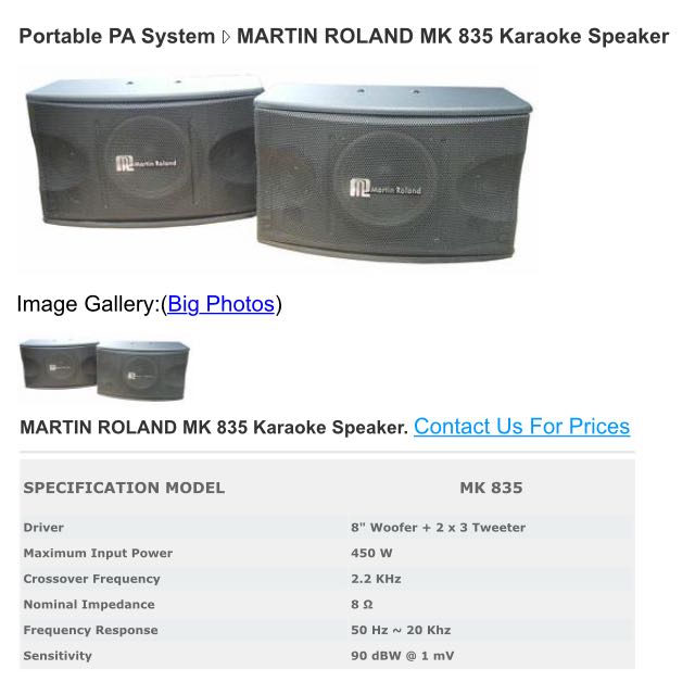 Brand New Martin Roland Speakers MK-835, Computers & Tech, Parts & Accessories, Networking on ...