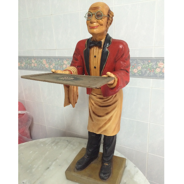 Old man Butler Statue Holding Tray 75cm, Hobbies & Toys, Memorabilia ...