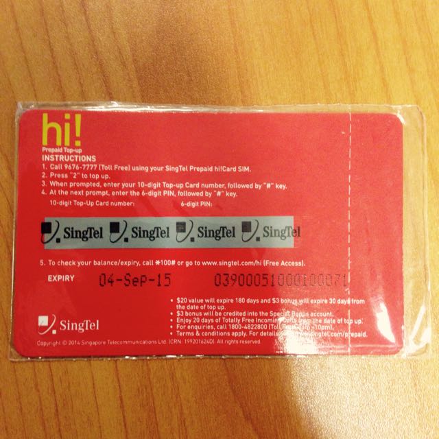 Singtel Top Up Card, Everything Else on Carousell