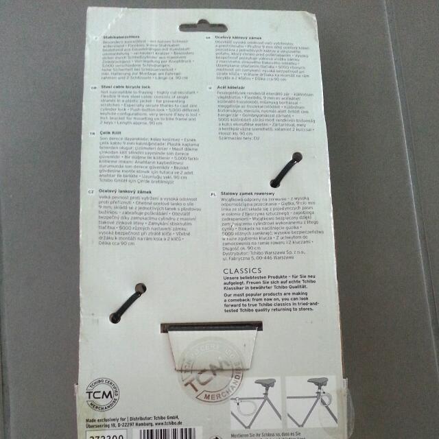 New Tchibo Steel Cable Bicycle Lock, TV & Home Appliances, TV ...