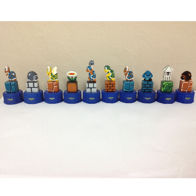 Rare Nintendo Dotgraphics Super Mario Pepsi Twist Bottle Caps x 19pcs ...