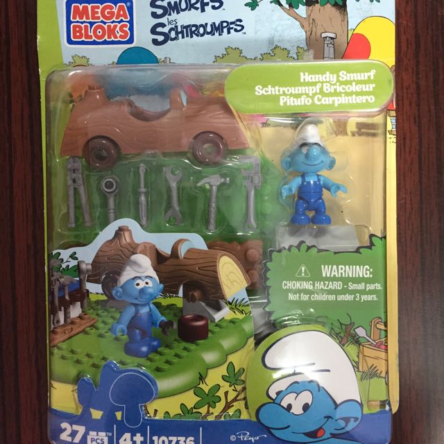 BNIB Mega Blocks Handy Smurf & Baker Smurf, Hobbies & Toys, Toys ...