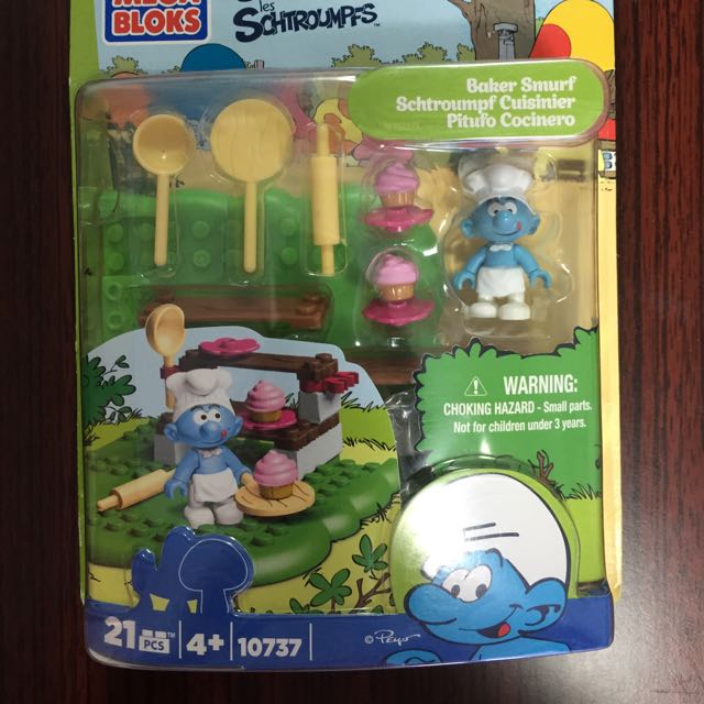 BNIB Mega Blocks Handy Smurf & Baker Smurf, Hobbies & Toys, Toys ...