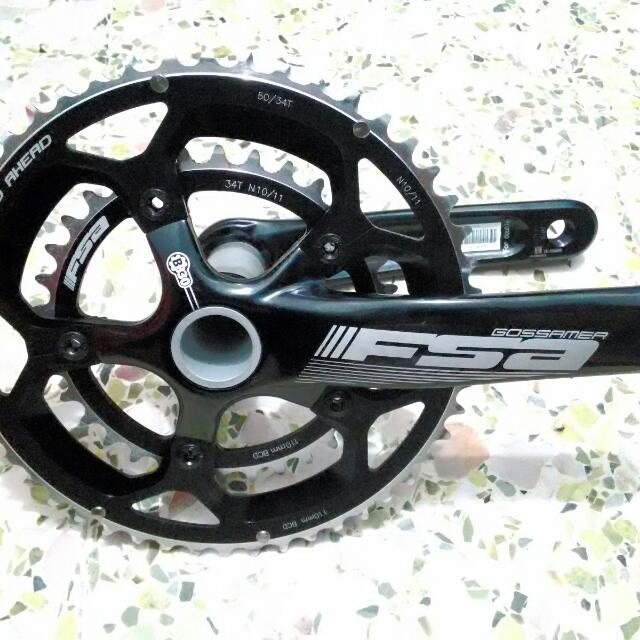 FSA GOSSAMER PRO CRANKSET 50/34T, Sports Equipment, Bicycles & Parts ...