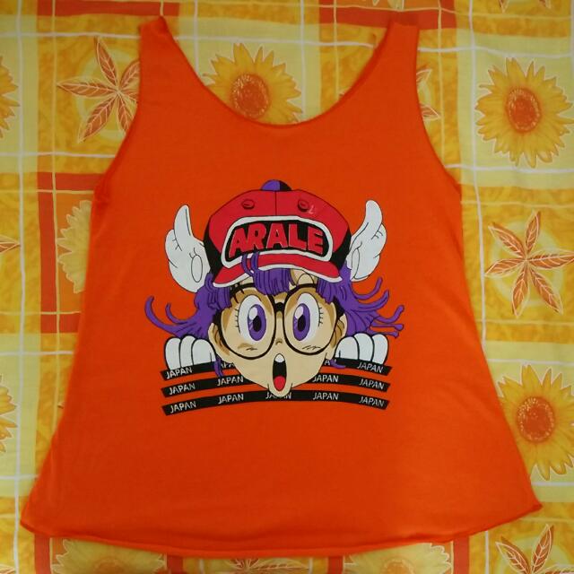 Orange Anime Character Arale Norimaki Tank Top, Women's Fashion, Tops ...