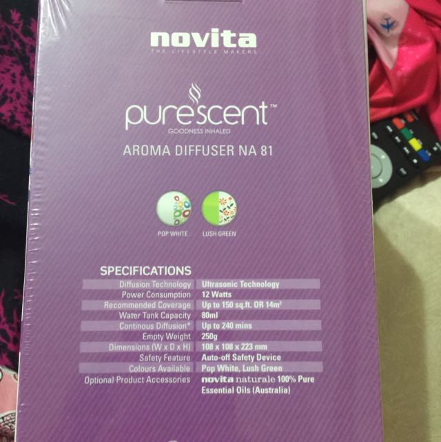 Novita Aroma Diffuser NA 81, TV & Home Appliances, Air Conditioners ...