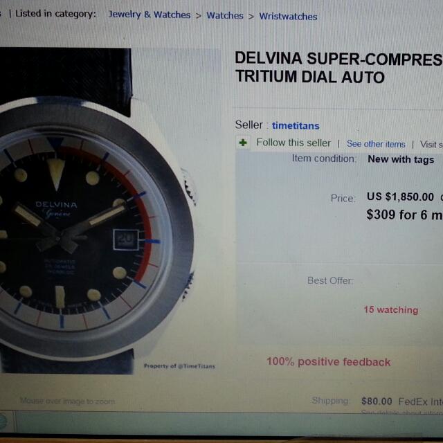 Vintage 70s Swiss Diver ETA Compressor Watch 42mm Rumanel dual Crown ...