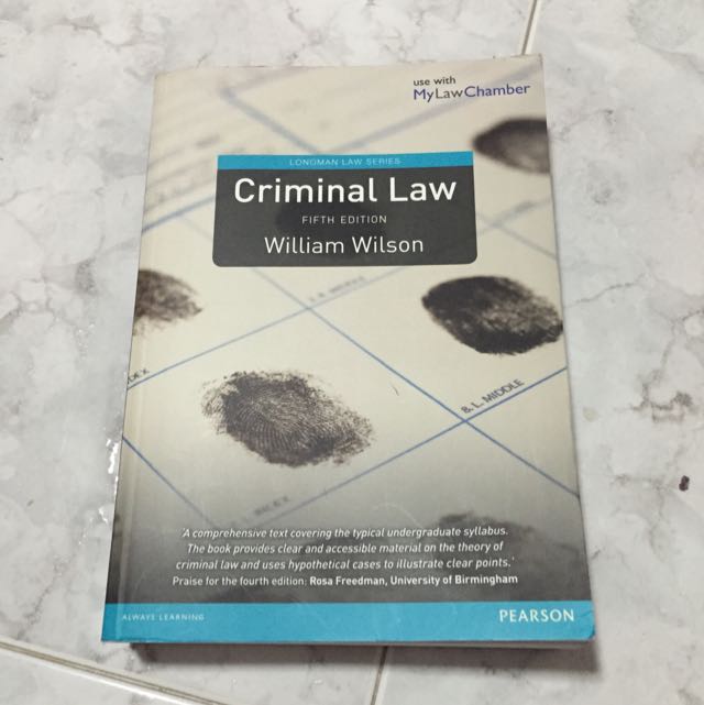 Criminal Law (Longman Law Series) - Fifth Edition By William Wilson ...