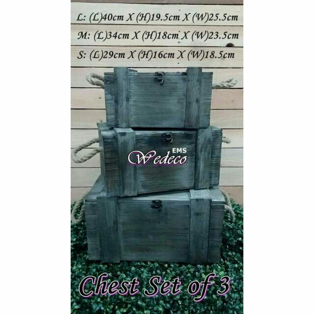 Chest Box, Set Of 3, Furniture & Home Living, Home Improvement ...