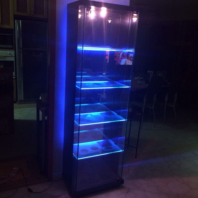 Glass Display Cabinet With Led Lights, Furniture & Home Living ...