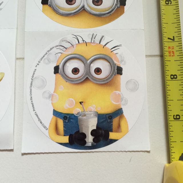 McDonald's Despicable Me Minions Round Stickers Set Of 6, Hobbies ...