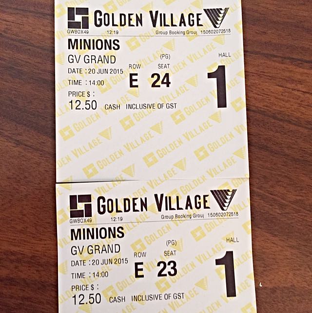 2 Golden Village tix to catch Minions@GV Grand, Tickets & Vouchers ...