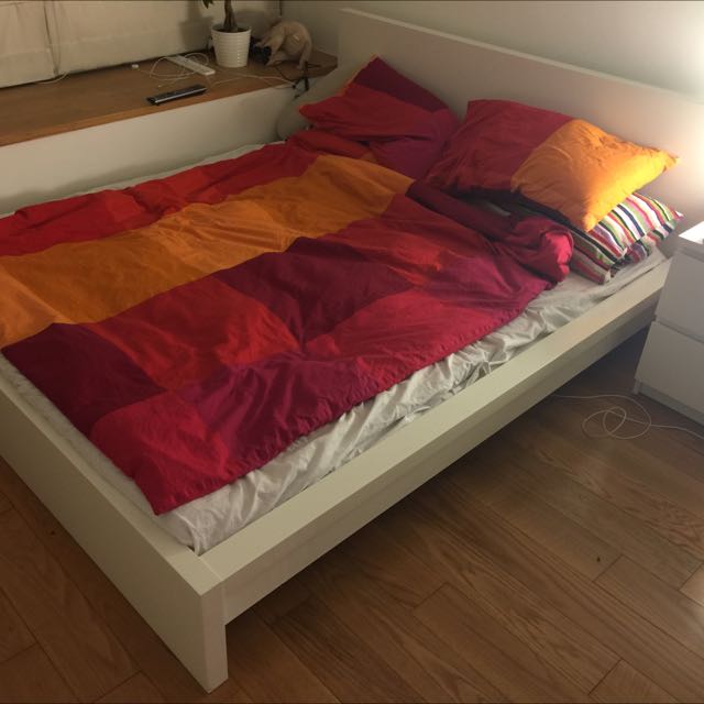 IKEA Bed Malm 140x200 frame, mattress, slatted frame), Furniture & Home ...