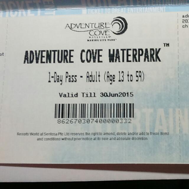 1 Day Pass Ticket To Adventure Cover Water Park, Tickets & Vouchers ...