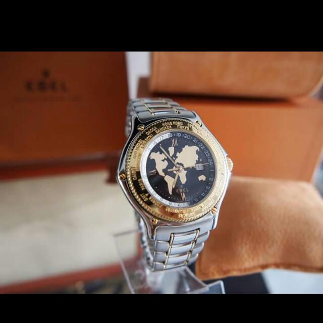 (PRICE REDUCED) Rare Ebel Voyager World Timer GMT 18k Gold/Steel ...