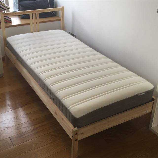 Simple IKEA Bed Incl Mattress, Furniture & Home Living, Furniture, Bed ...