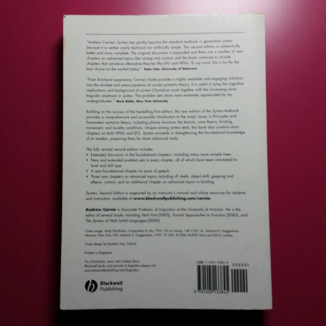 Syntax A Generative Introduction 2nd Edition Hobbies And Toys Books And Magazines Textbooks On