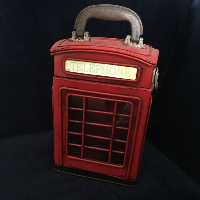 London Phone Booth Decor With Handle, Furniture & Home Living, Home ...