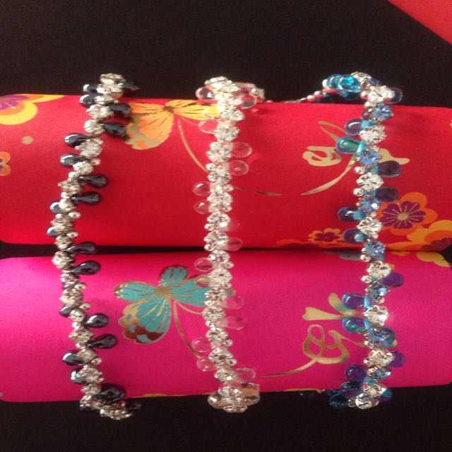 Handmade Montee Crystal Bracelet, Women's Fashion, Jewelry & Organisers ...