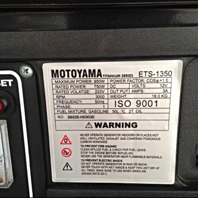 Motoyama Generator, TV & Home Appliances, Air Conditioners & Heating on ...