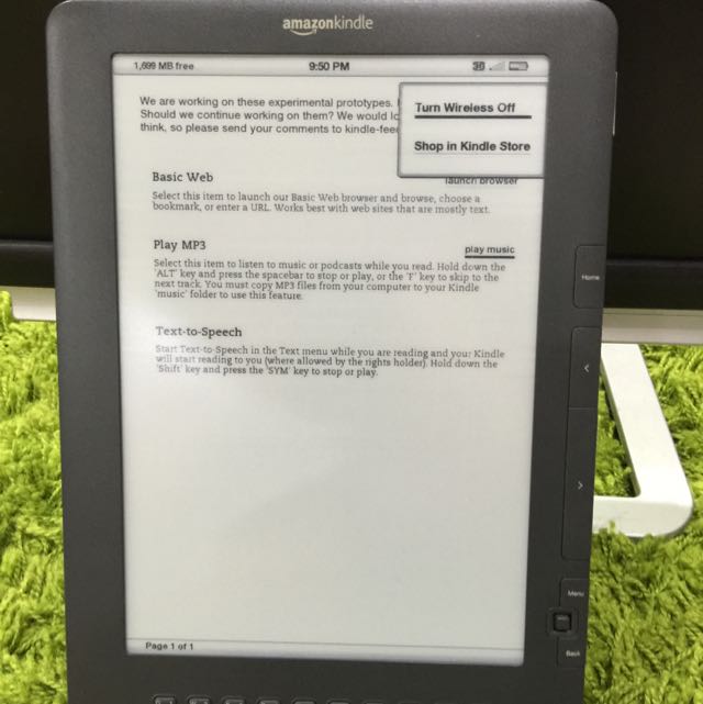 Amazon Kindle DX D00801 Ebook Reader With 3G And Keyboard, Computers ...