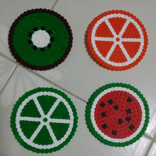Fruits Pyssla Beads Coasters, Hobbies & Toys, Stationery & Craft, Craft ...