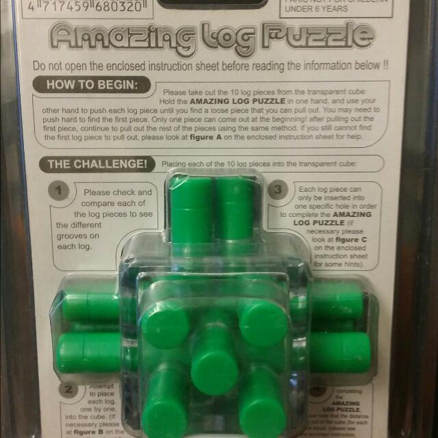 IQ Puzzle (Brain Teaser) - Amazing Log Puzzle Game, Hobbies & Toys ...