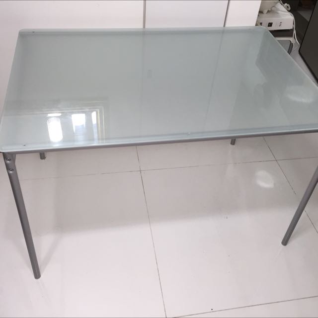 IKEA Glass Top Table, Furniture & Home Living, Furniture, Tables & Sets ...