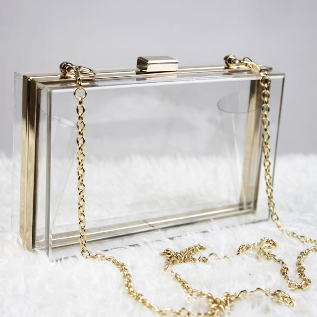 Acrylic Box Clutch in BLACK, Women's Fashion, Jewelry & Organisers ...