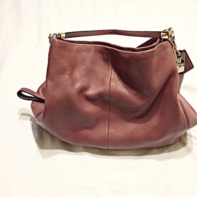 COACH MADISON SMALL PHOEBE SHOULDER BAG IN LEATHER - Rouge, Luxury ...