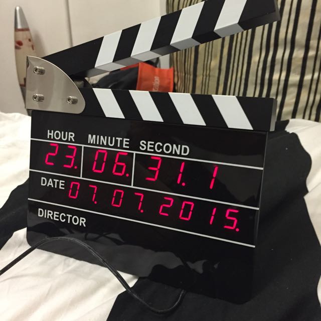 Film Clapper Digital Clock (RESERVED), Furniture & Home Living, Home ...
