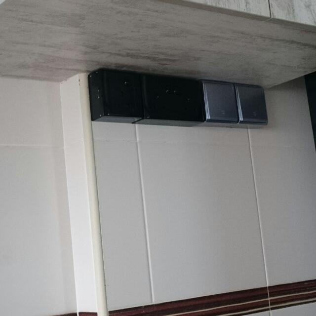 Installation Of 1 Gang And 2 Gang Black 13amp Powerpoint Including ...
