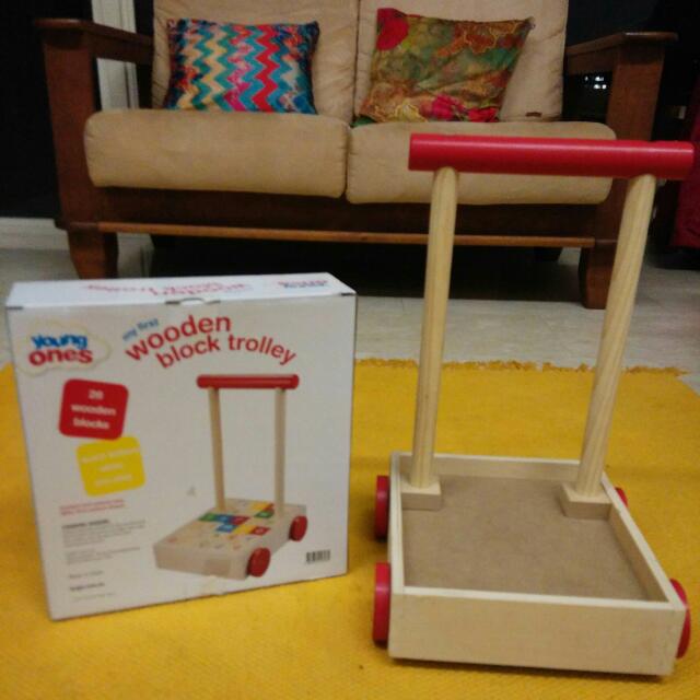 [BNWB] Wooden Block Trolley, Babies & Kids, Baby Nursery & Kids ...