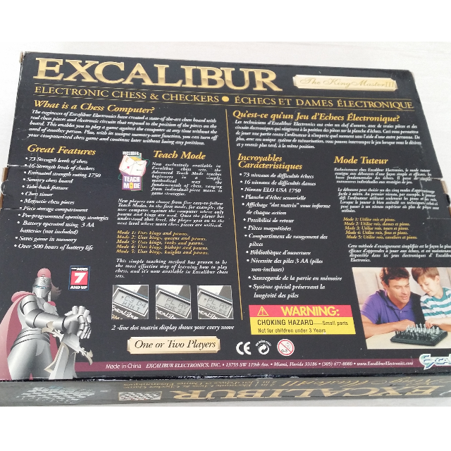 Excalibur King Master III Electronic Chess and Checker Game, Hobbies ...