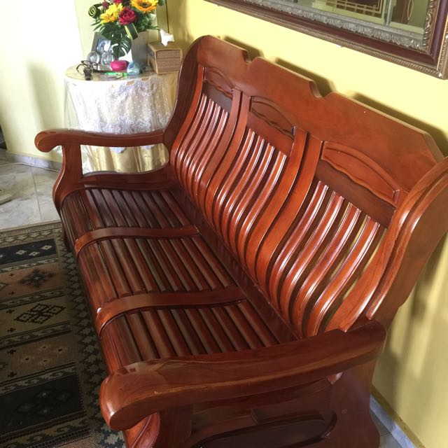 Chinese Style Sofa Set 3+2 include side table, Furniture & Home Living ...