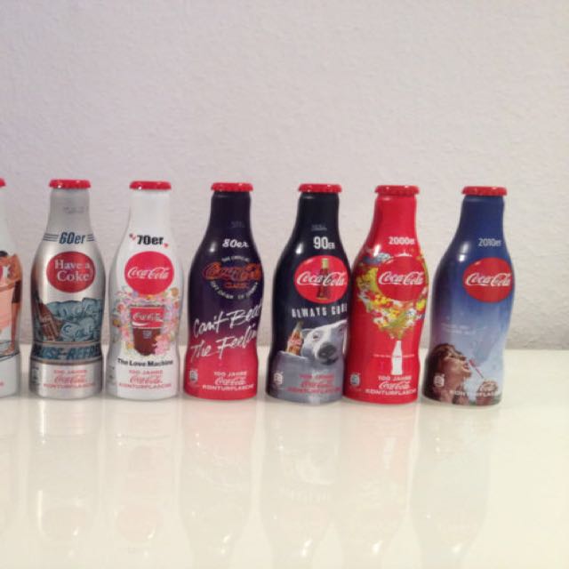 Coca Cola Germany - 10 Bottle Series Aluminum Bottles, Furniture & Home ...