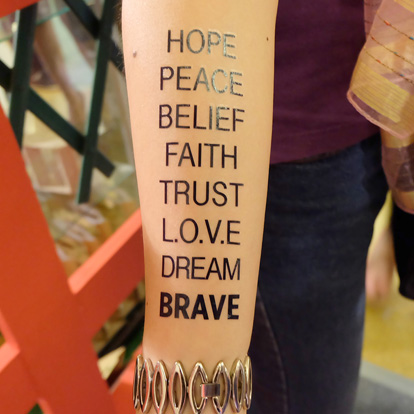 POSITIVE WORDS TEMPORARY TATTOO, Hobbies & Toys, Stationery & Craft ...