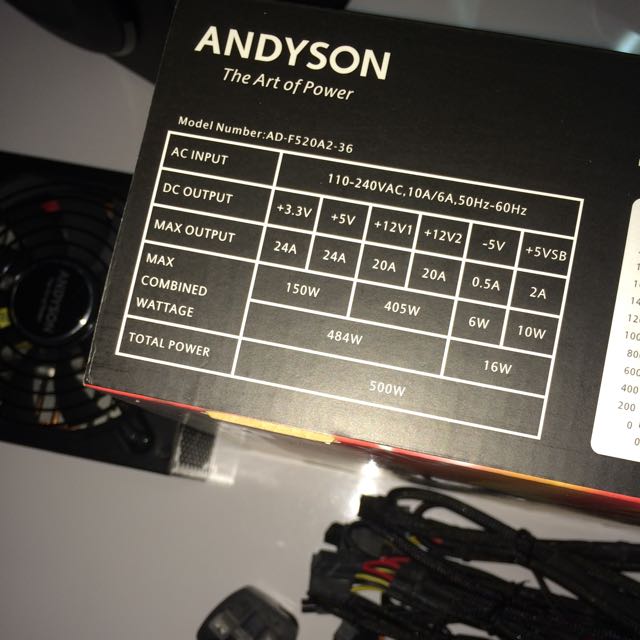 ANDYSON F500M MODULAR 500W PSU, Computers & Tech, Parts & Accessories ...