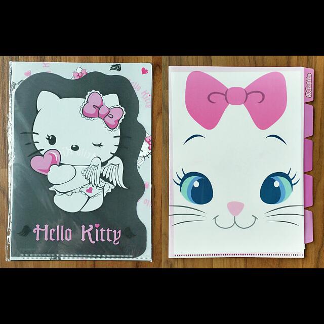Hello Kitty & Marie 'L' shape Files (G1B), Everything Else on Carousell