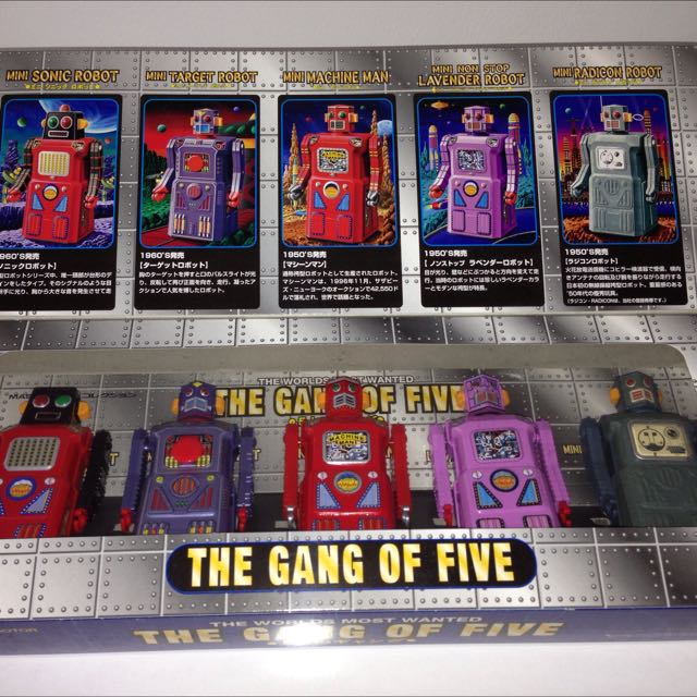 The Gang Of Five Robots, Hobbies & Toys, Toys & Games on Carousell