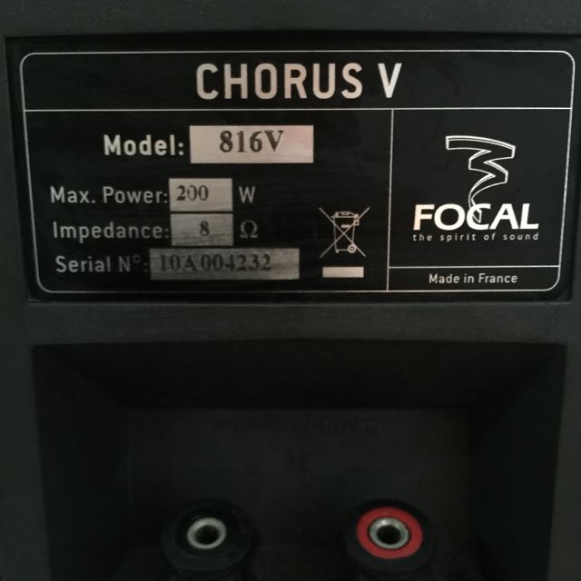 Audiophile Focal Jmlab Chorus 816V Speakers, Audio, Soundbars, Speakers ...