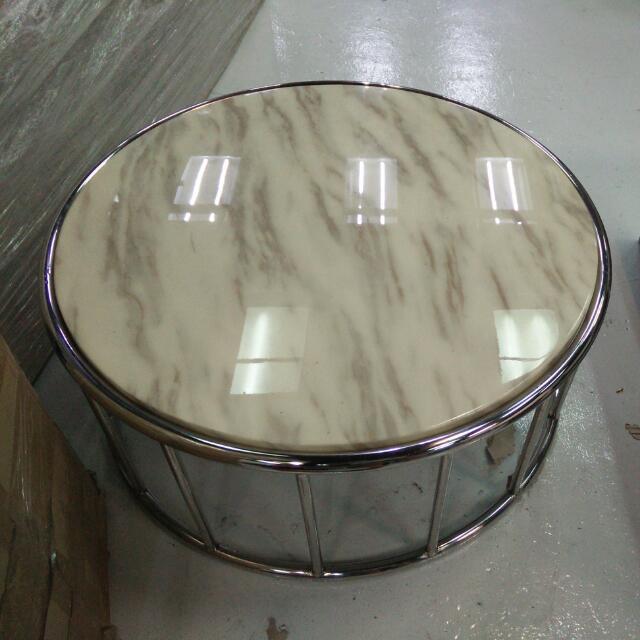 Genuine Marble Round Coffee Table, Furniture & Home Living, Furniture ...