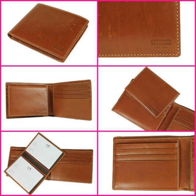 (FAST DEAL) BN // Coach Water Buffalo Passcase ID Wallet Mens F74397 ...