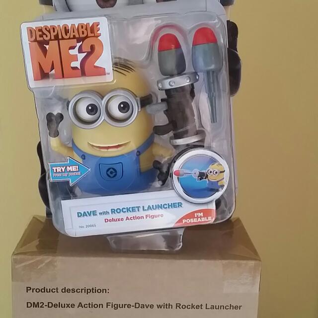 Minion Figure - Deluxe Action Figure - Dave With Rocket Launcher ...