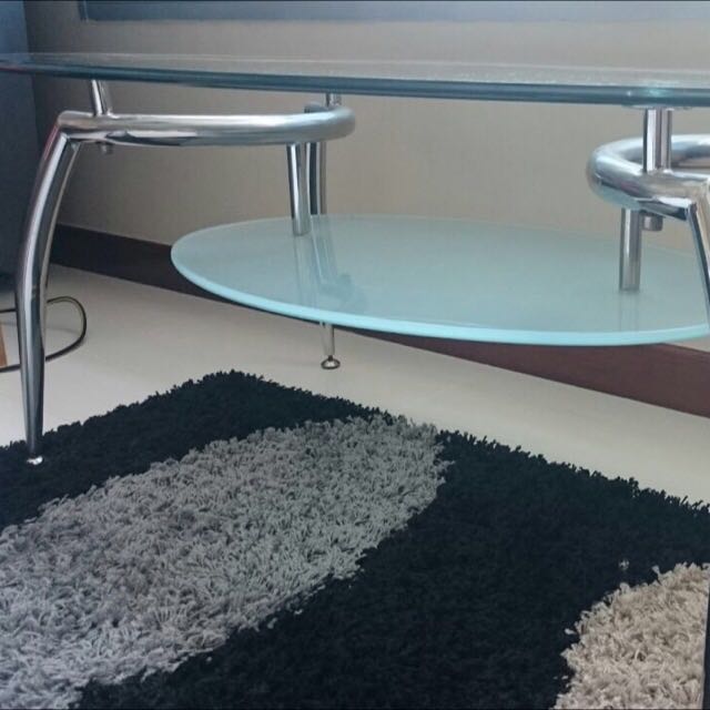 Oval Shaped Glass Coffee Table, Furniture & Home Living, Furniture ...