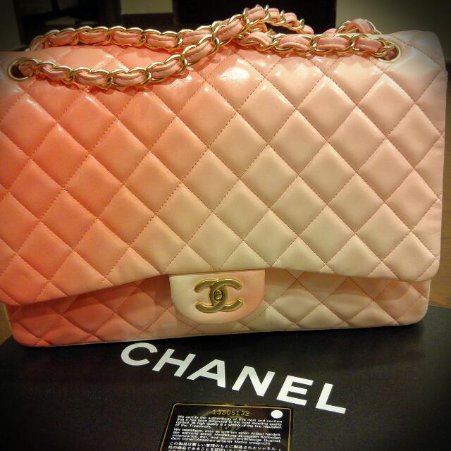 Chanel Pastel (two-tone) Pink Jumbo, Luxury on Carousell