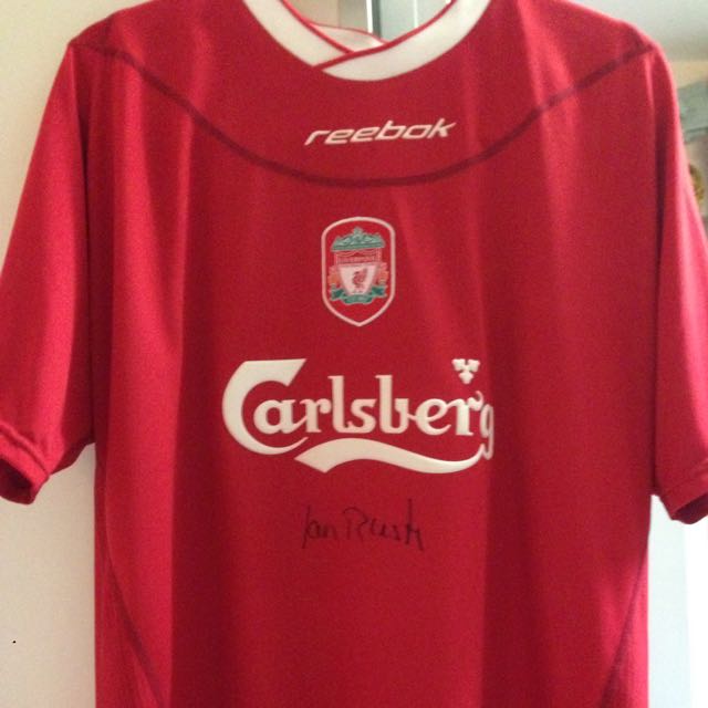 Authentic Liverpool Jersey With Ian Rush Signature, Sports Equipment ...