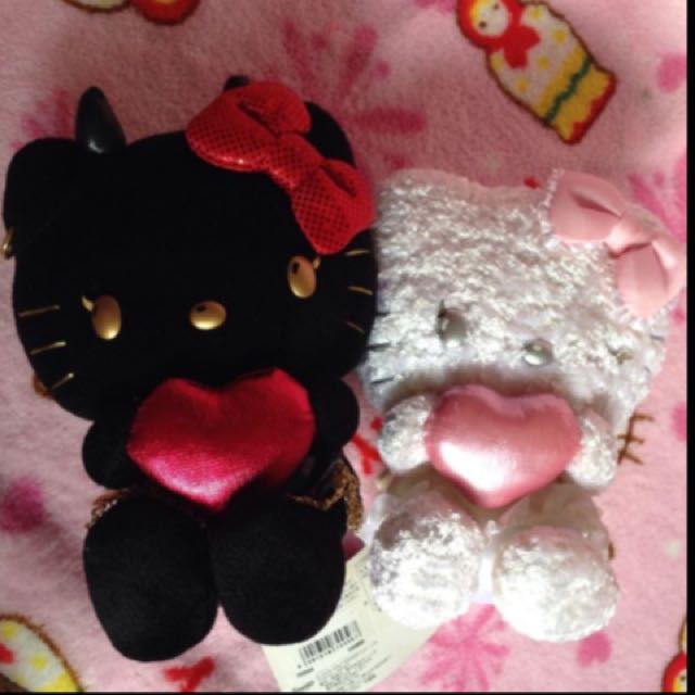 Hello Kitty Small Plush Toy #200 Angel and Devil Pair, Hobbies & Toys ...