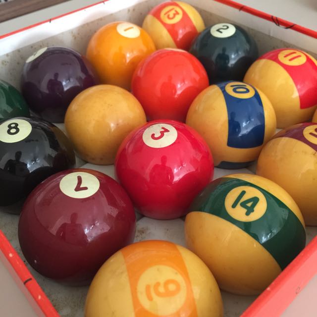 Used Pool Table Balls (Full Set), Hobbies & Toys, Toys & Games on Carousell